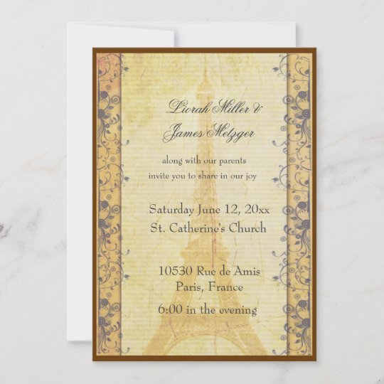 Paris Themed Wedding Invitation | Zazzle.com
