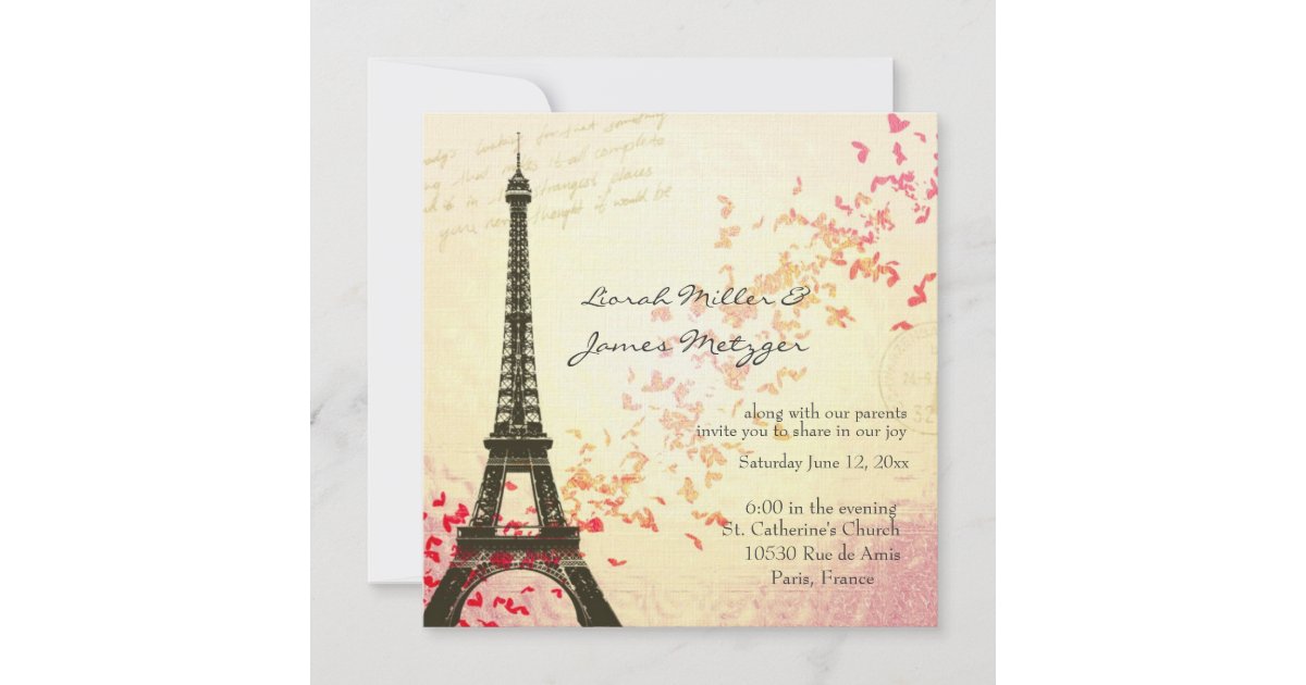 Paris Themed Wedding Invitation | Zazzle