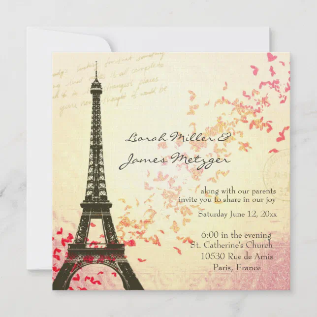 Paris Themed Wedding Invitation | Zazzle