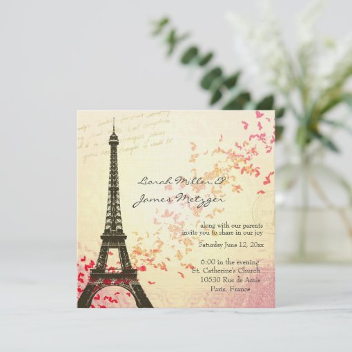Paris Themed Wedding Invitation | Zazzle