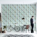 Paris Vintage French Writing Aqua Wallpaper Wallpaper | Zazzle