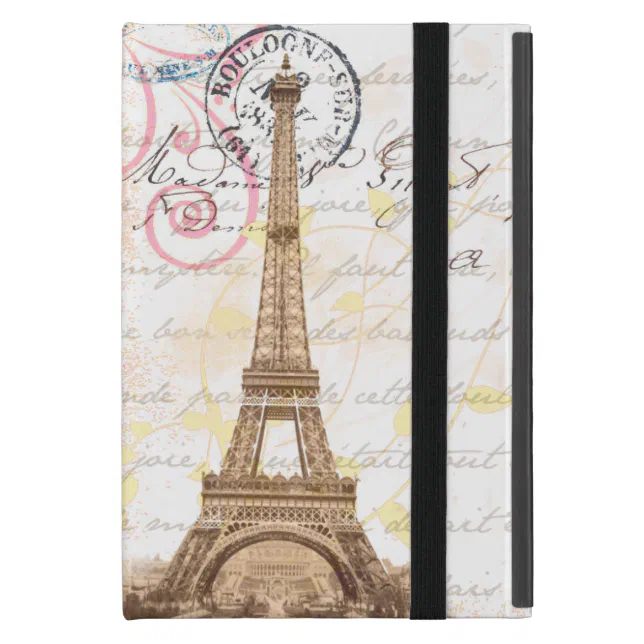 Paris Vintage French Writing Pink Postcard Case | Zazzle