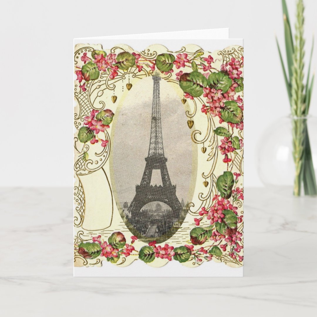 Paris Vintage Love Card | Zazzle