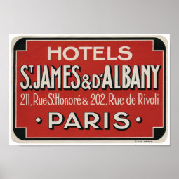 Paris Vintage Travel Label Poster | Zazzle