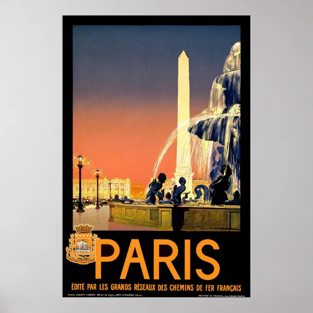 Paris Vintage Travel Poster | Zazzle
