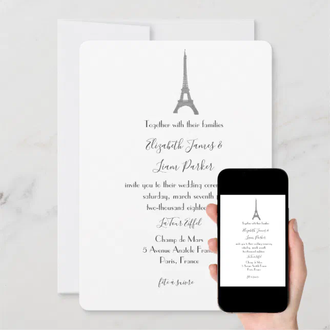 Paris Wedding Invitation | Zazzle