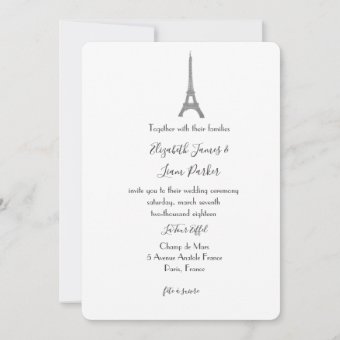 Paris Wedding Invitation | Zazzle