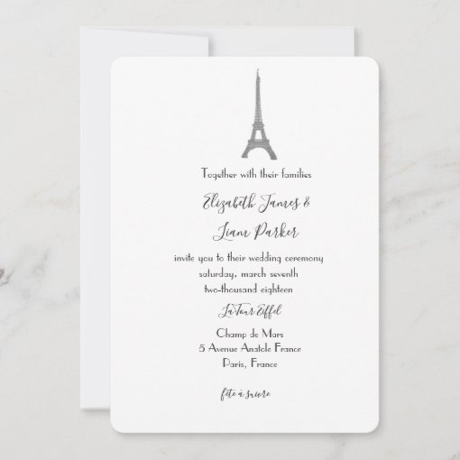 Paris Wedding Invitation | Zazzle