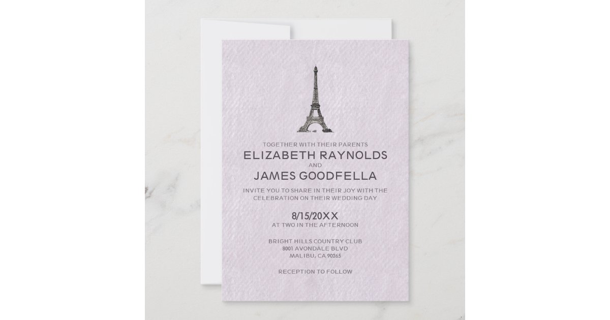 Paris Wedding Invitations | Zazzle
