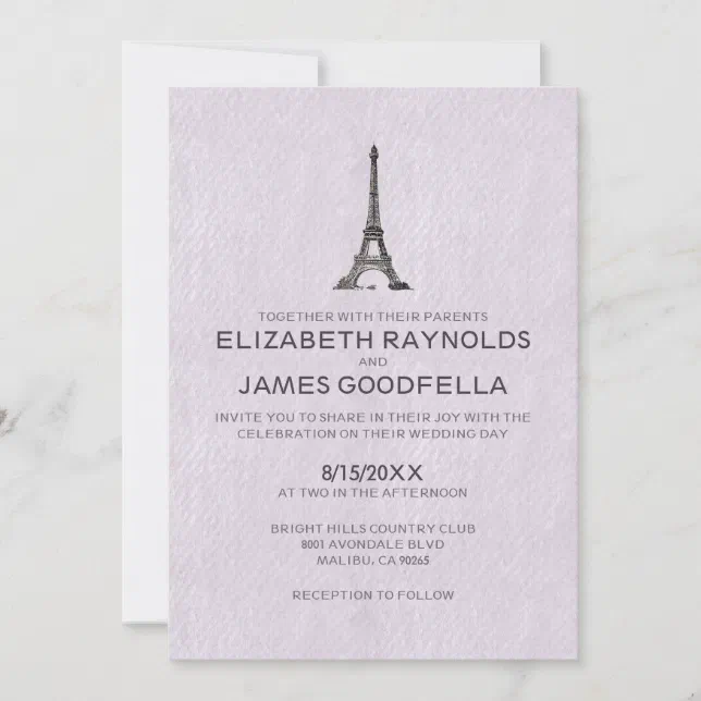 Paris Wedding Invitations | Zazzle
