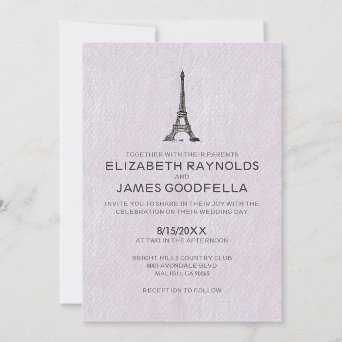 Paris Wedding Invitations | Zazzle.com