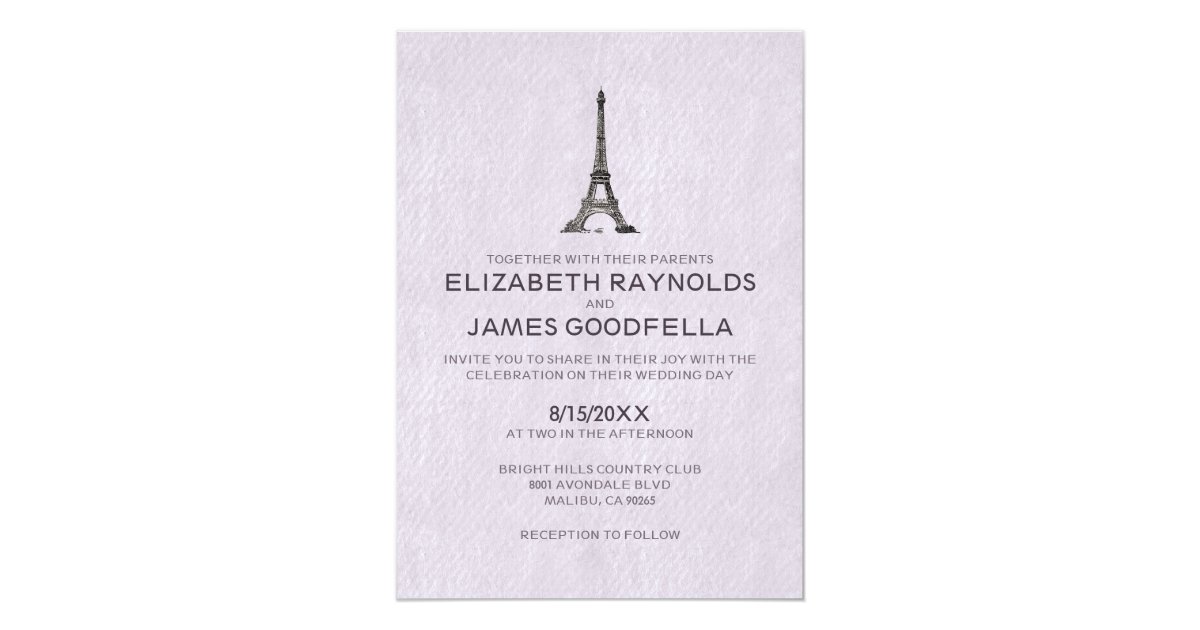Paris Wedding Invitations | Zazzle.com
