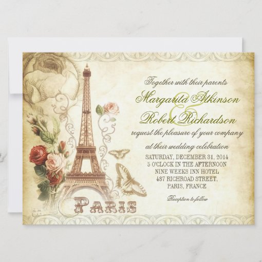PARIS wedding invitations | Zazzle
