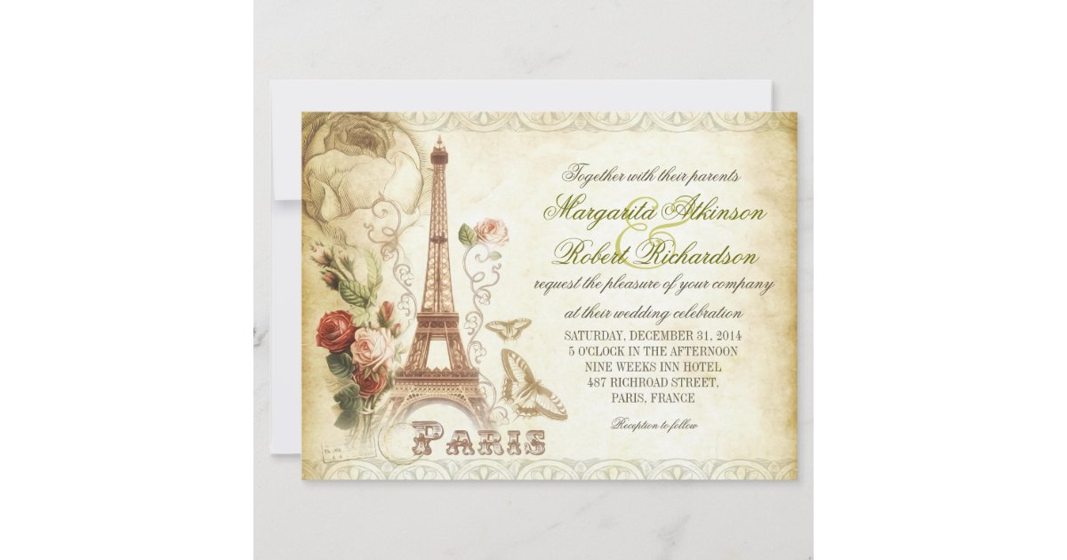 PARIS wedding invitations | Zazzle