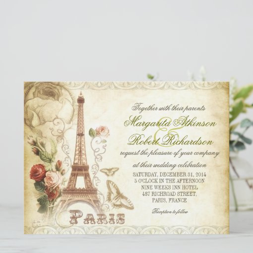 PARIS wedding invitations | Zazzle