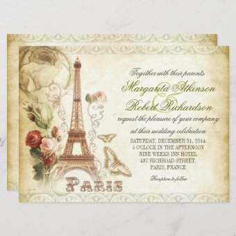 PARIS wedding invitations | Zazzle