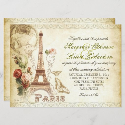 PARIS wedding invitations | Zazzle