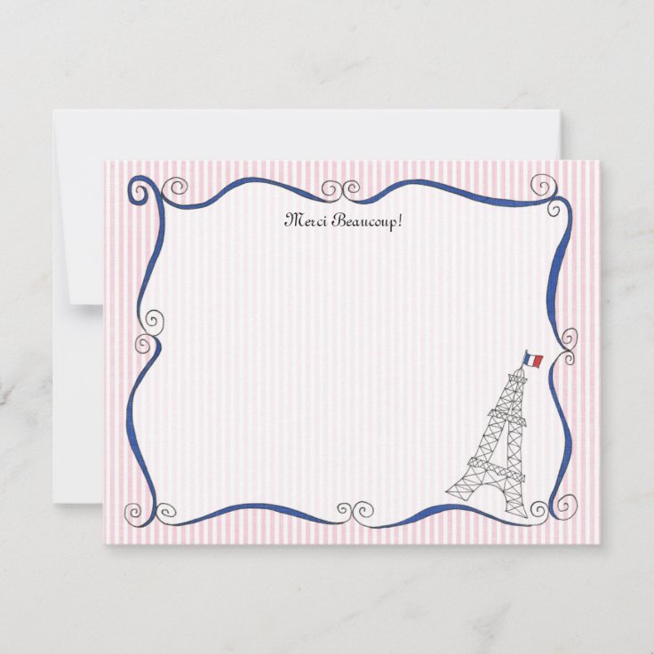 Paris Whimsy Personalized Note Cards | Zazzle