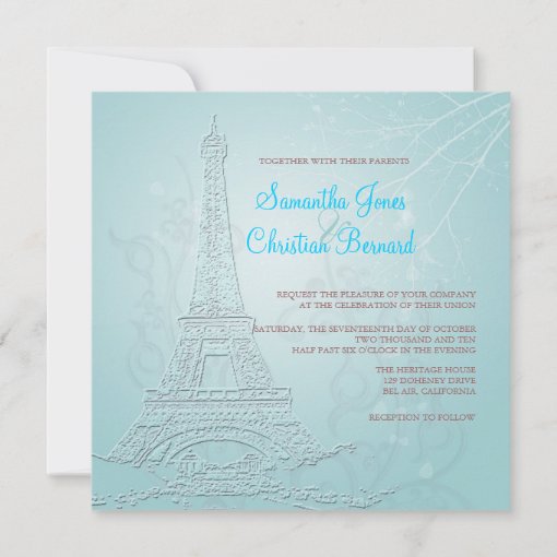 Paris, winter wedding invitations | Zazzle
