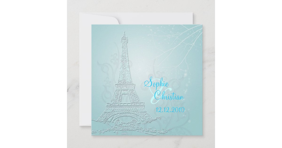 Paris, winter wedding invitations | Zazzle