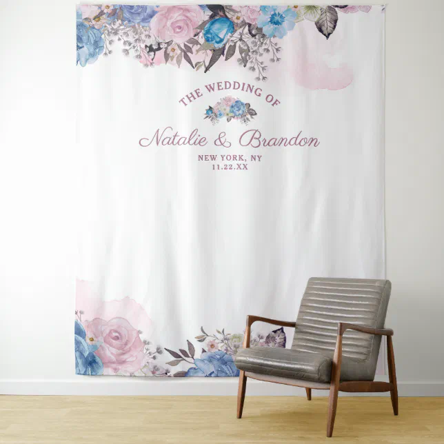 Parisian Charm Floral Wedding Photo Booth Backdrop | Zazzle