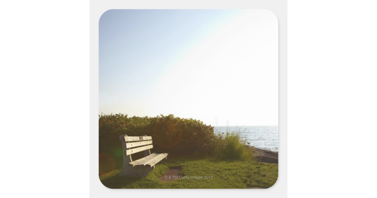 Park Bench Square Sticker | Zazzle