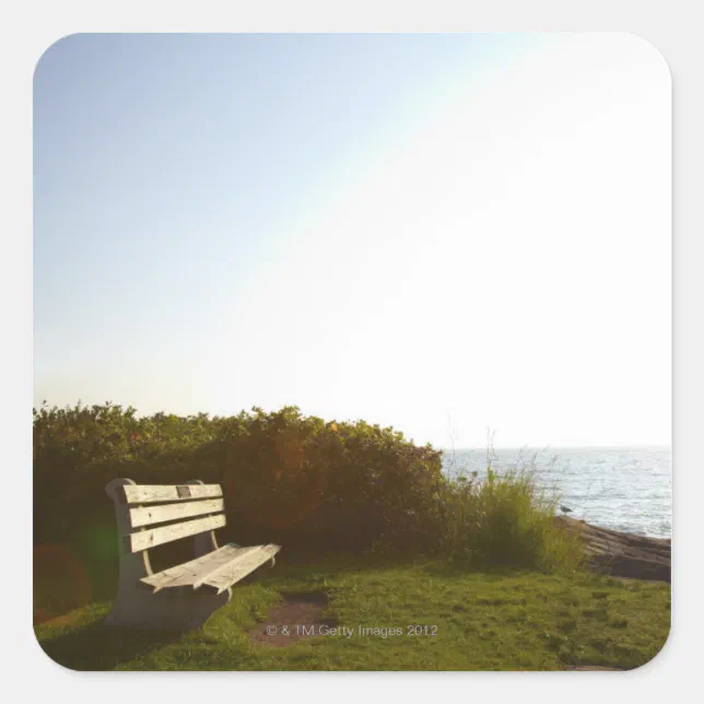 Park Bench Square Sticker | Zazzle