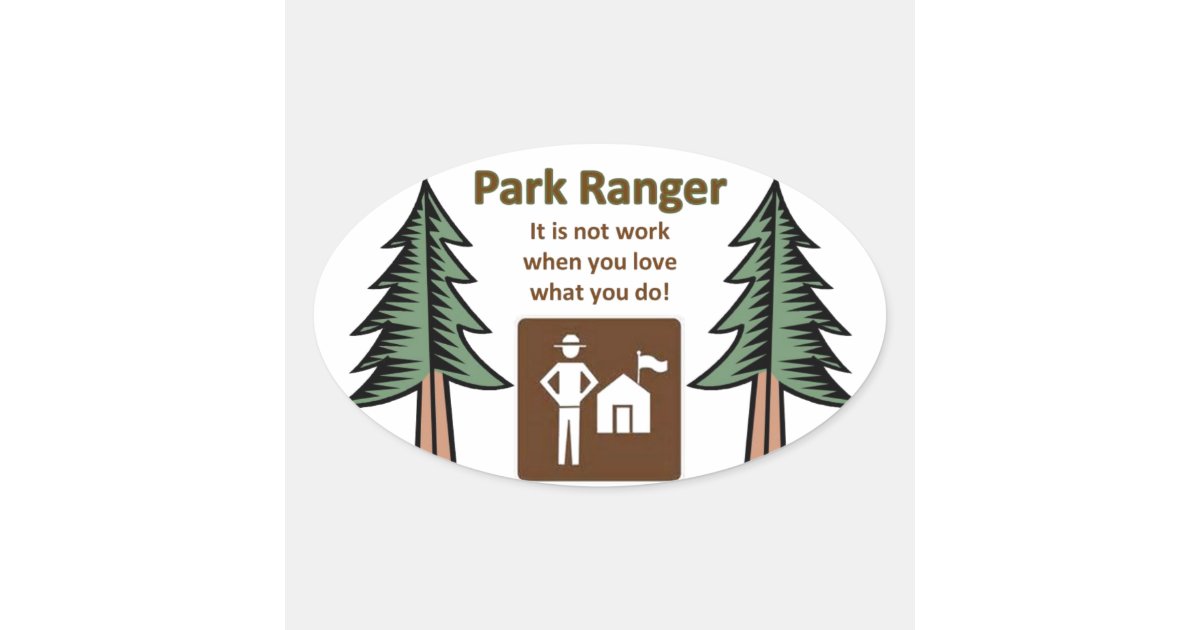 Park Ranger Oval Sticker | Zazzle