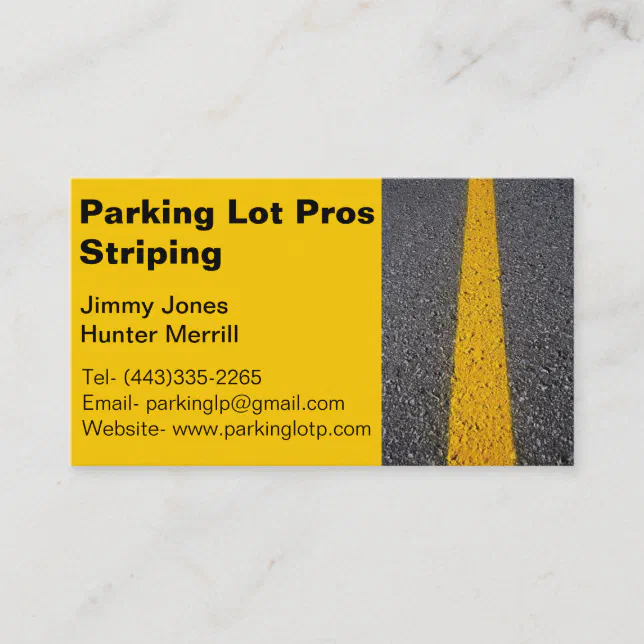 Parking Lot Striping Business Card | Zazzle
