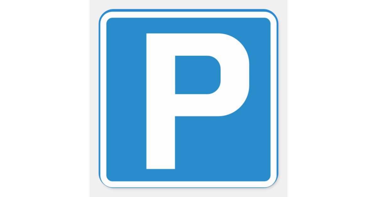 Parking Sign Square Sticker | Zazzle