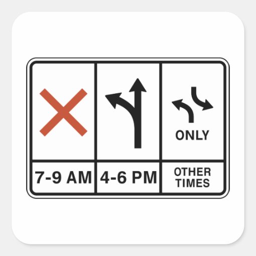Parking Times Sign Information Square Sticker | Zazzle