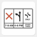 Parking Times Sign Information Square Sticker | Zazzle