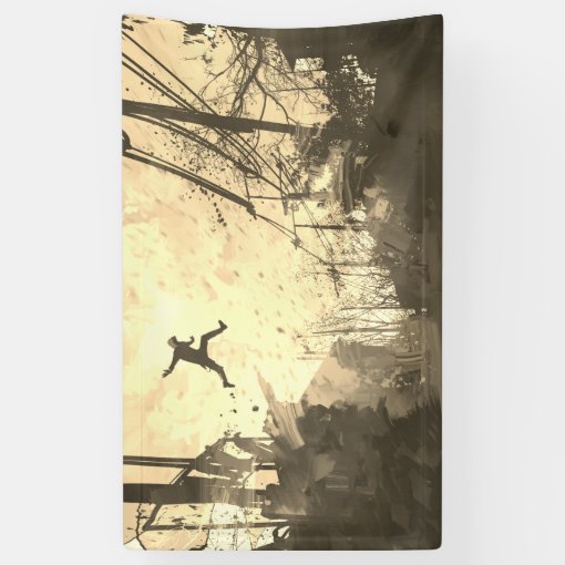 Parkour Urban Obstacle Course Modern Sepia Banner | Zazzle