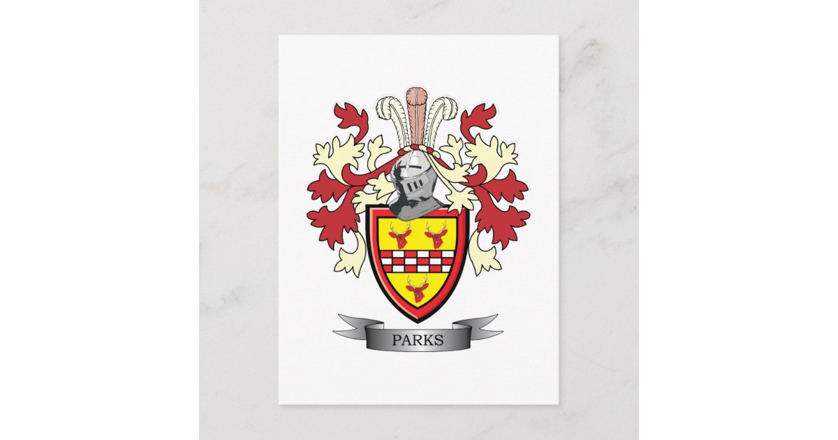 Parks Family Crest Coat of Arms Postcard | Zazzle