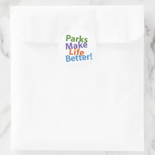 Parks Make Life Better! Official Logo Classic Round Sticker | Zazzle