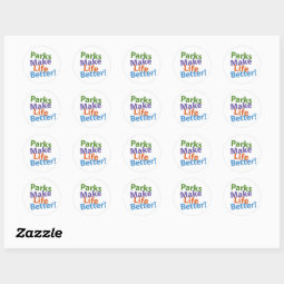 Parks Make Life Better! Official Logo Classic Round Sticker | Zazzle