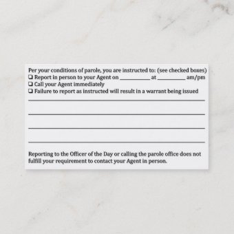 Parole Agent Business Card | Zazzle