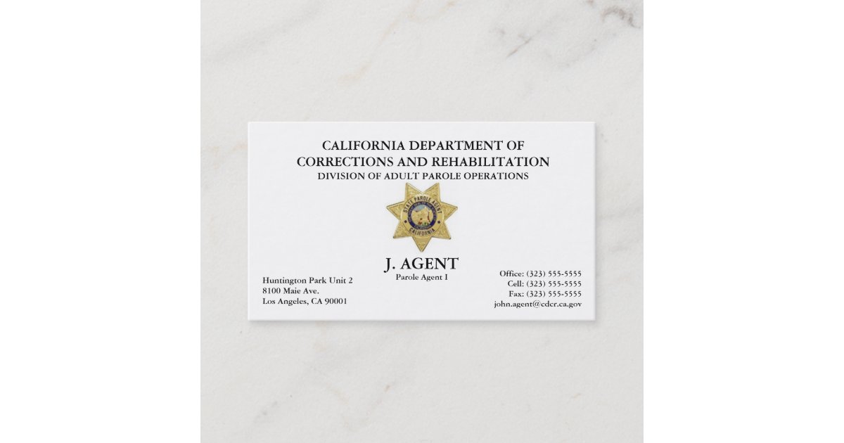 Parole Agent Business Card | Zazzle