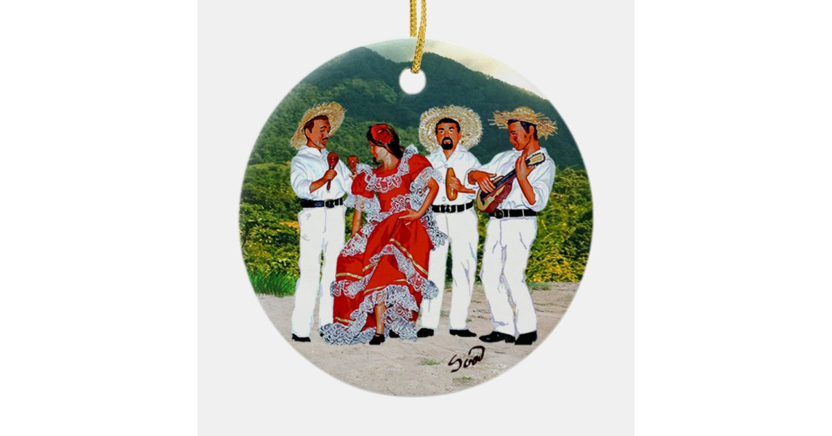 Parranda Jíbara Ceramic Ornament | Zazzle