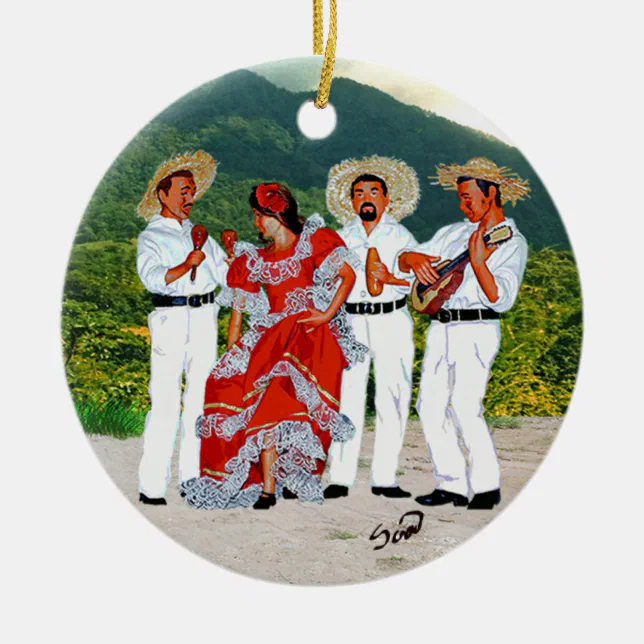 Parranda Jíbara Ceramic Ornament | Zazzle
