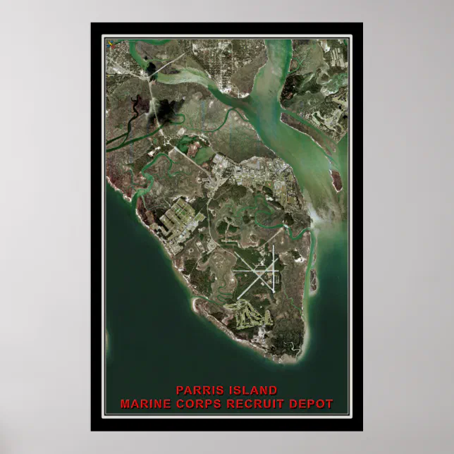 Parris Island South Carolina Satellite Poster Map | Zazzle