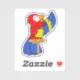 Parrot as Singer with Microphone Sticker | Zazzle