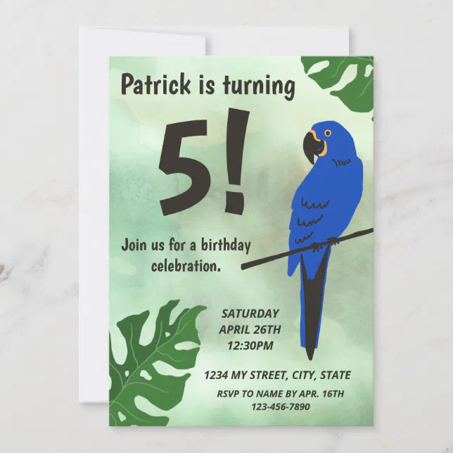 Parrot Birthday Invitation | Zazzle