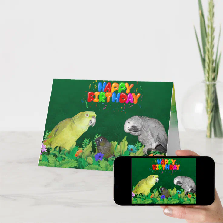 Parrot Happy Birthday Card | Zazzle