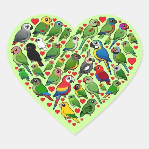 Cute Parrot Heart Tshirts & Gifts with Birdorable Birds