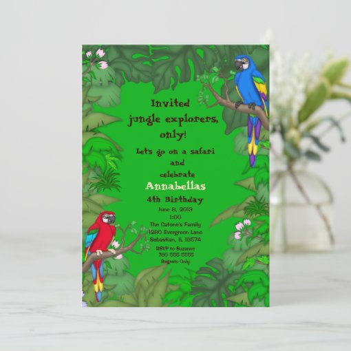 Parrot Jungle Birthday Invitation | Zazzle