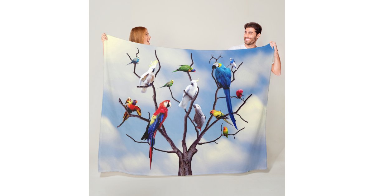 PARROT TREE FLEECE BLANKET | Zazzle