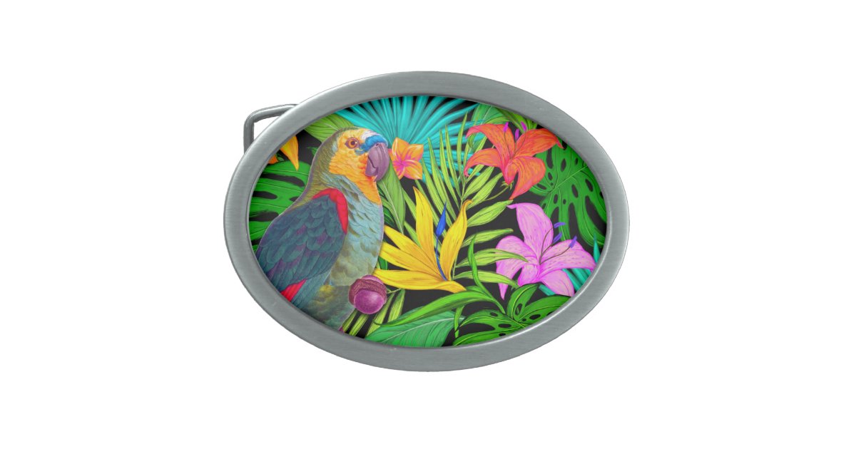 PARROT TROPICAL BIRD BELT BUCKLE | Zazzle