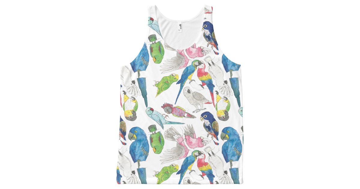 Parrots and 'Toos All-Over-Print Tank Top | Zazzle