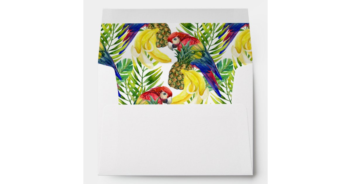Parrots And Tropical Fruit Envelope | Zazzle